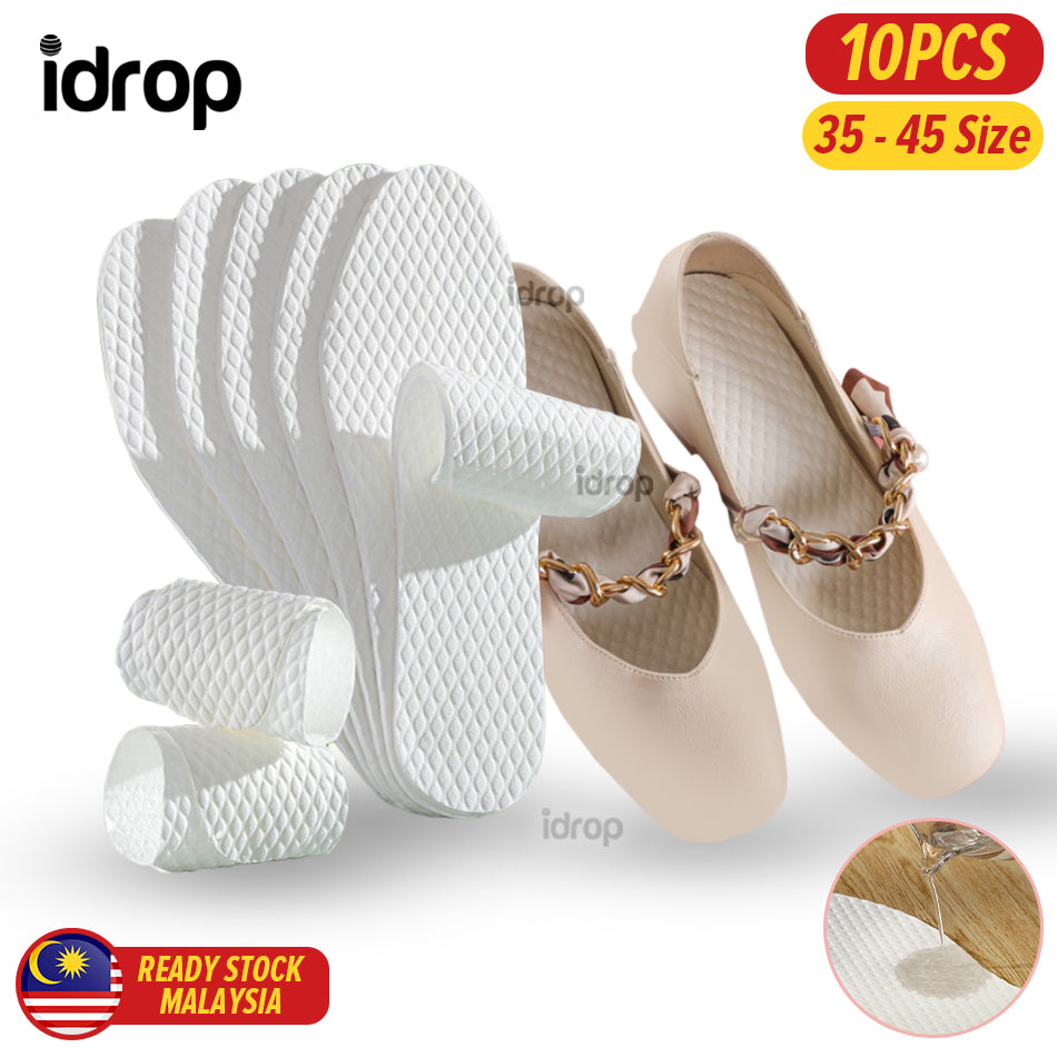 idrop [ 10PCS ] Disposable Pulp Shoe Insole Breathable & Moisture Abso