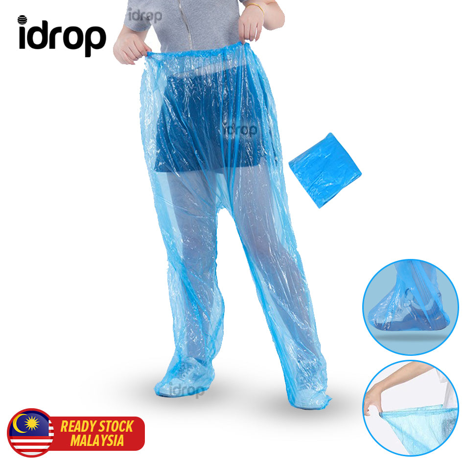 idrop Disposable Waterproof Full Cover Rain Pants / Seluar Hujan Kalis