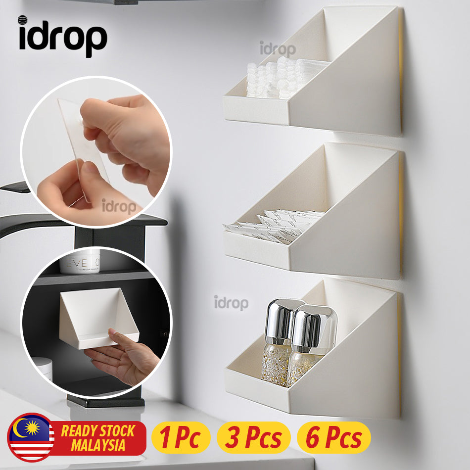 idrop Wall Mounted Small Mirror Cabinet Storage Box Shelf Rack / Rak K