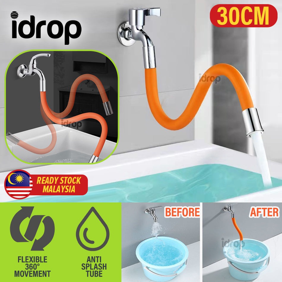 idrop [ 30CM ] 360° Flexible Water Faucet Pipe Extension Tube / Paip P