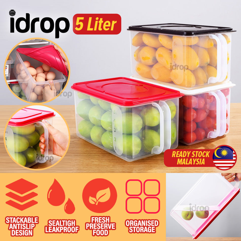 idrop [ 5 Liter ] Dry Food Storage Box Sealtight Leakproof Container