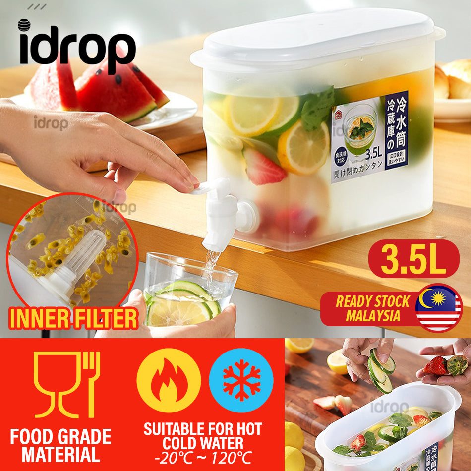 idrop [ 3.5L ] Cold Water Bucket Drinking Water Container with Faucet
