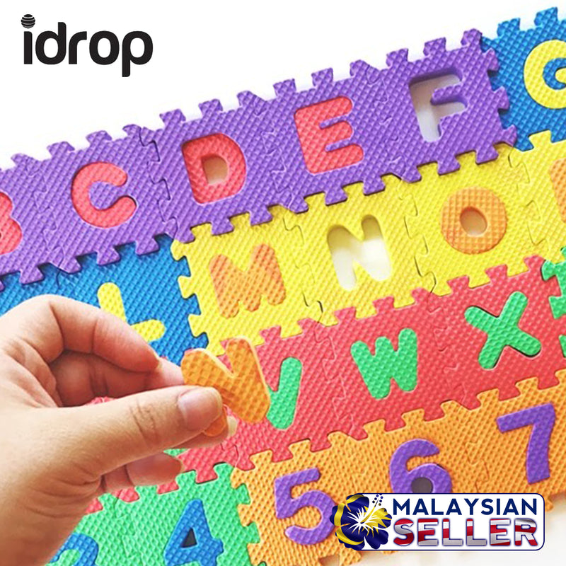 idrop Alphabet and Number Color Puzzle Mat - Small Size - Creativity a