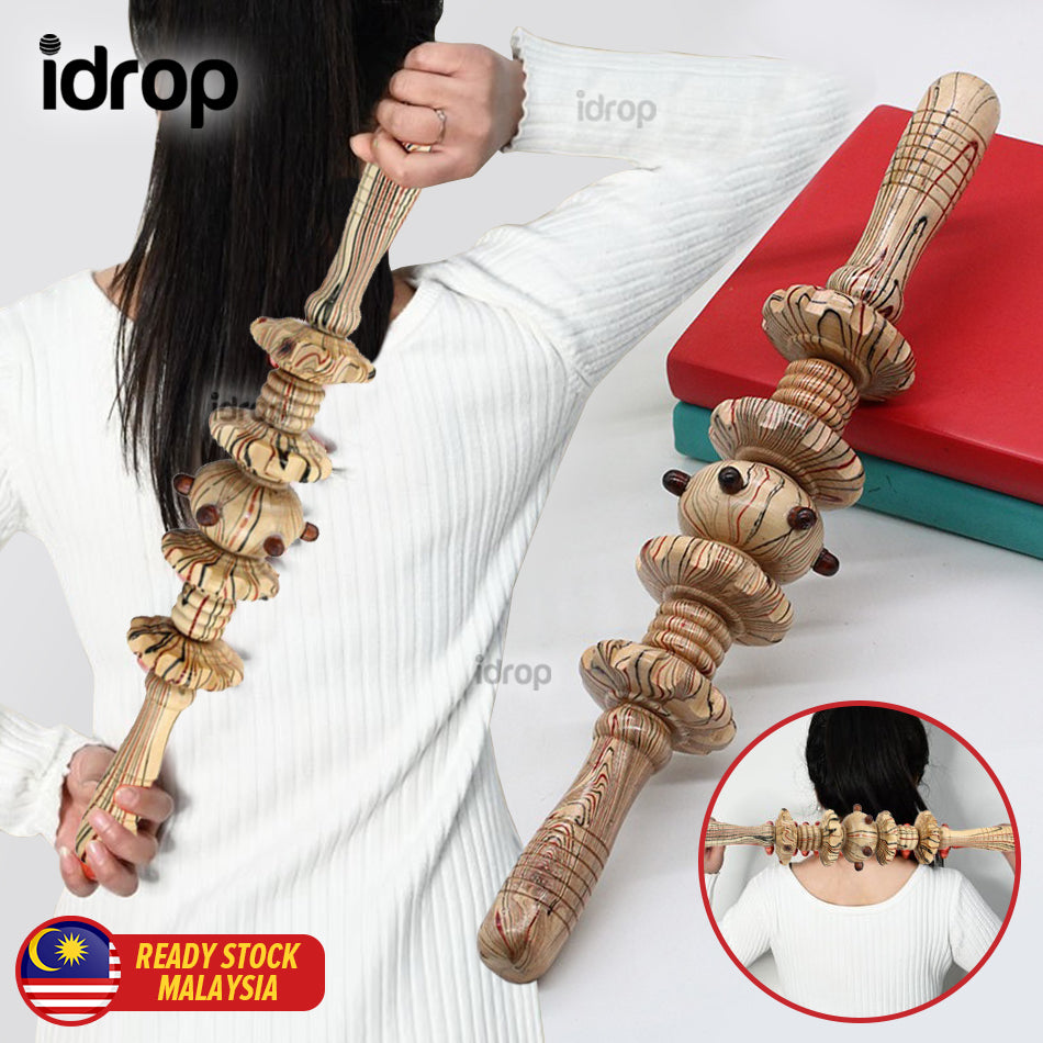idrop Wooden Body Massager Roller / Alat Penggelek Pengurut Badan Kayu